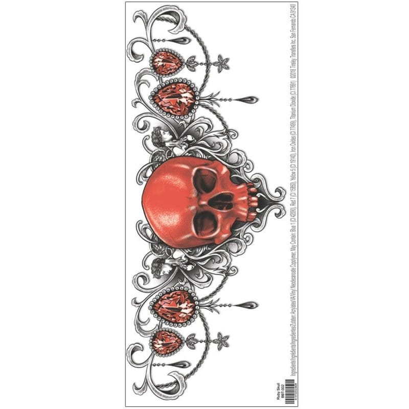 Red Ruby Collar Bone Tattoo - Most Realistic Temporary Tattoos