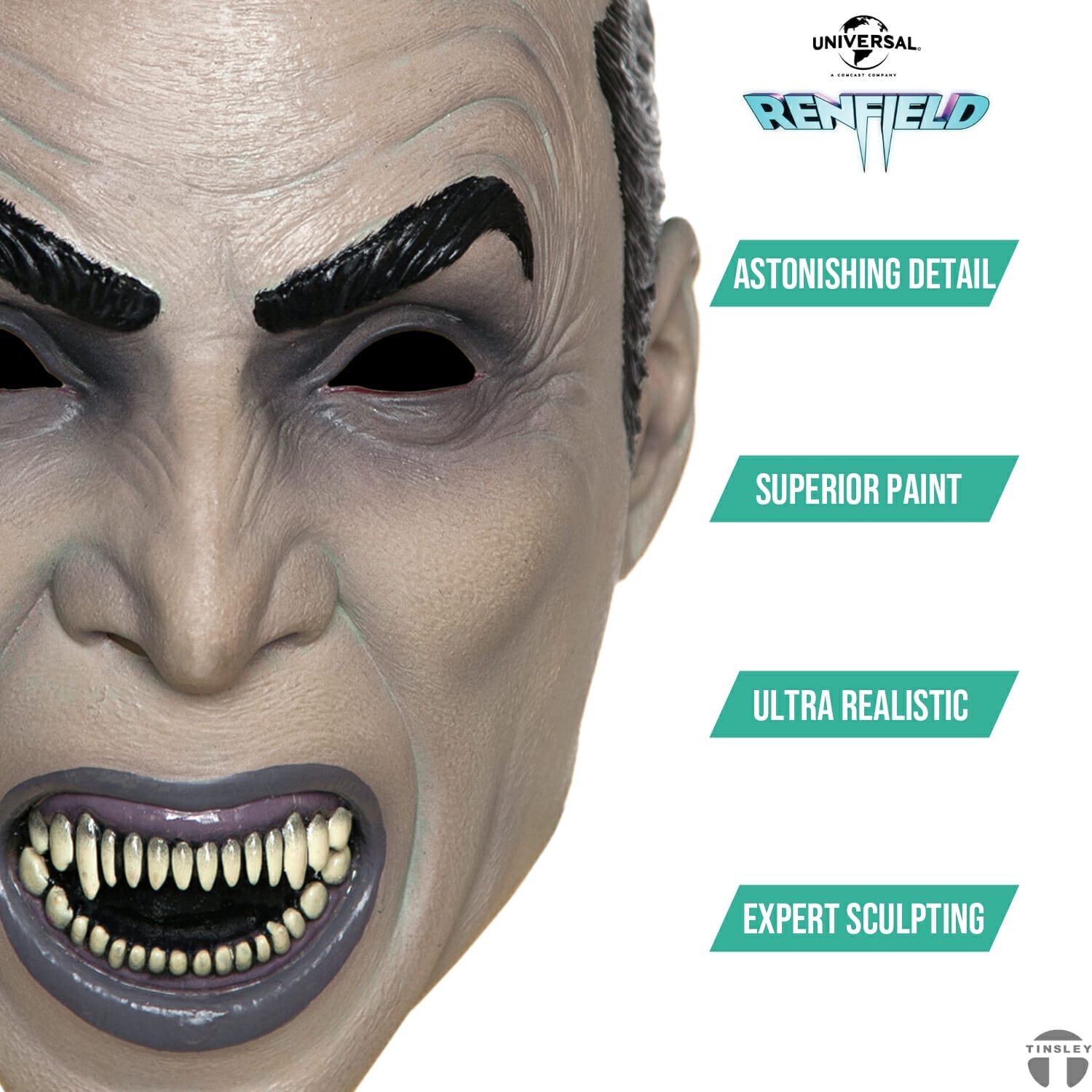 Dracula Mask - Renfield - Latex Mask - Tinsley Transfers