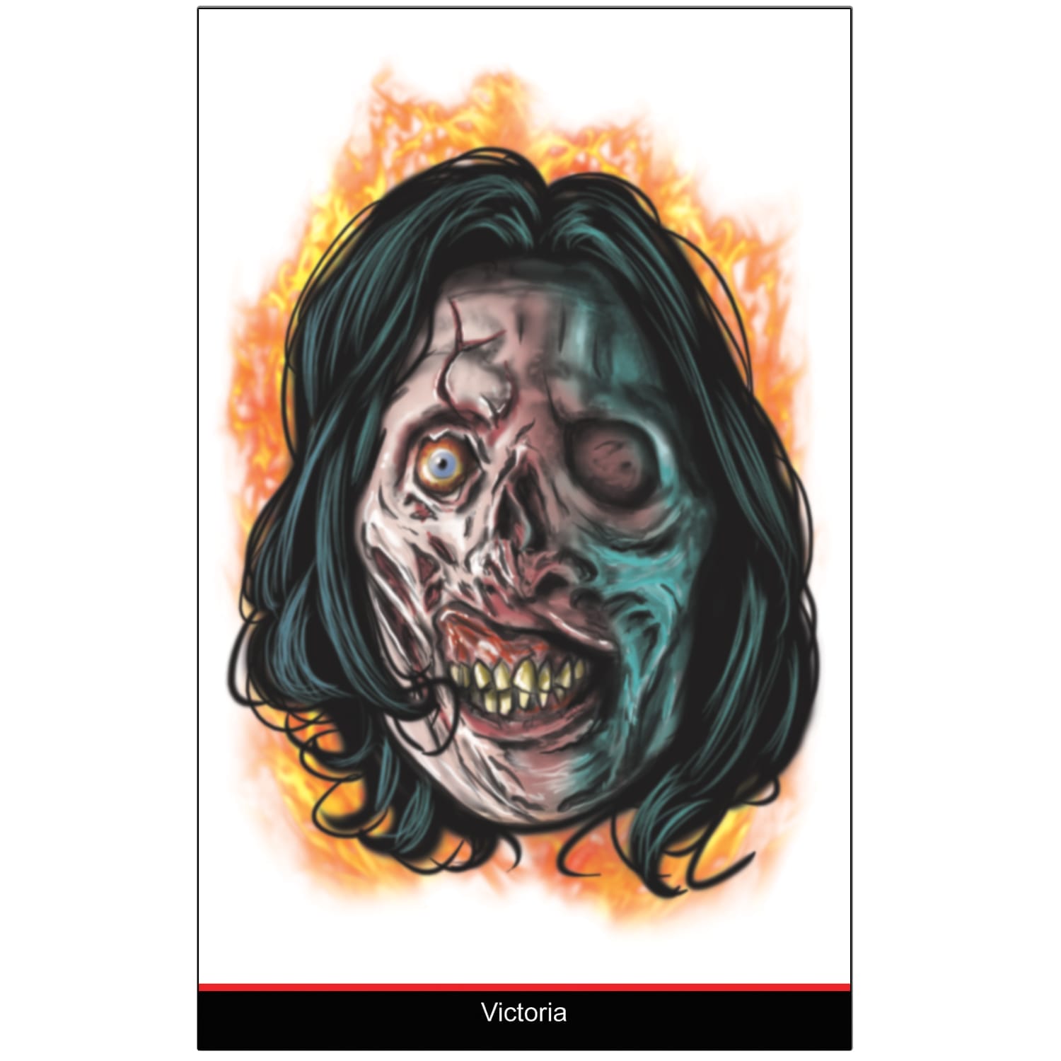 Terrifier Movie - Victoria Portrait Temporary Tattoo - Tinsley Transfers