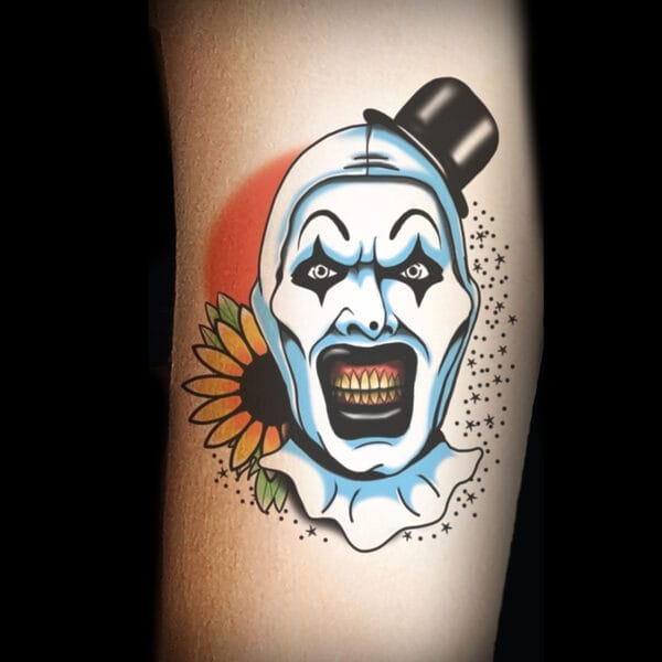 Terrifier 3 Art the Clown Classic Vintage Temporary Tattoo – Horror ...